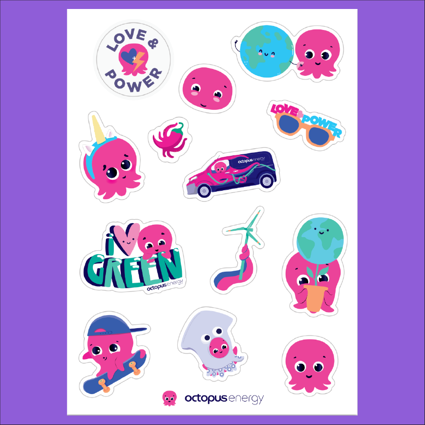 Octo Sticker Sheet - Classic – Octopus Energy